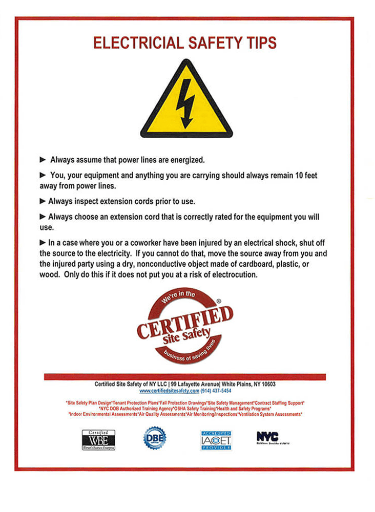 Electrical Safety Tips Certified Site Safety Electrical Safety Tips Certified Site Safety